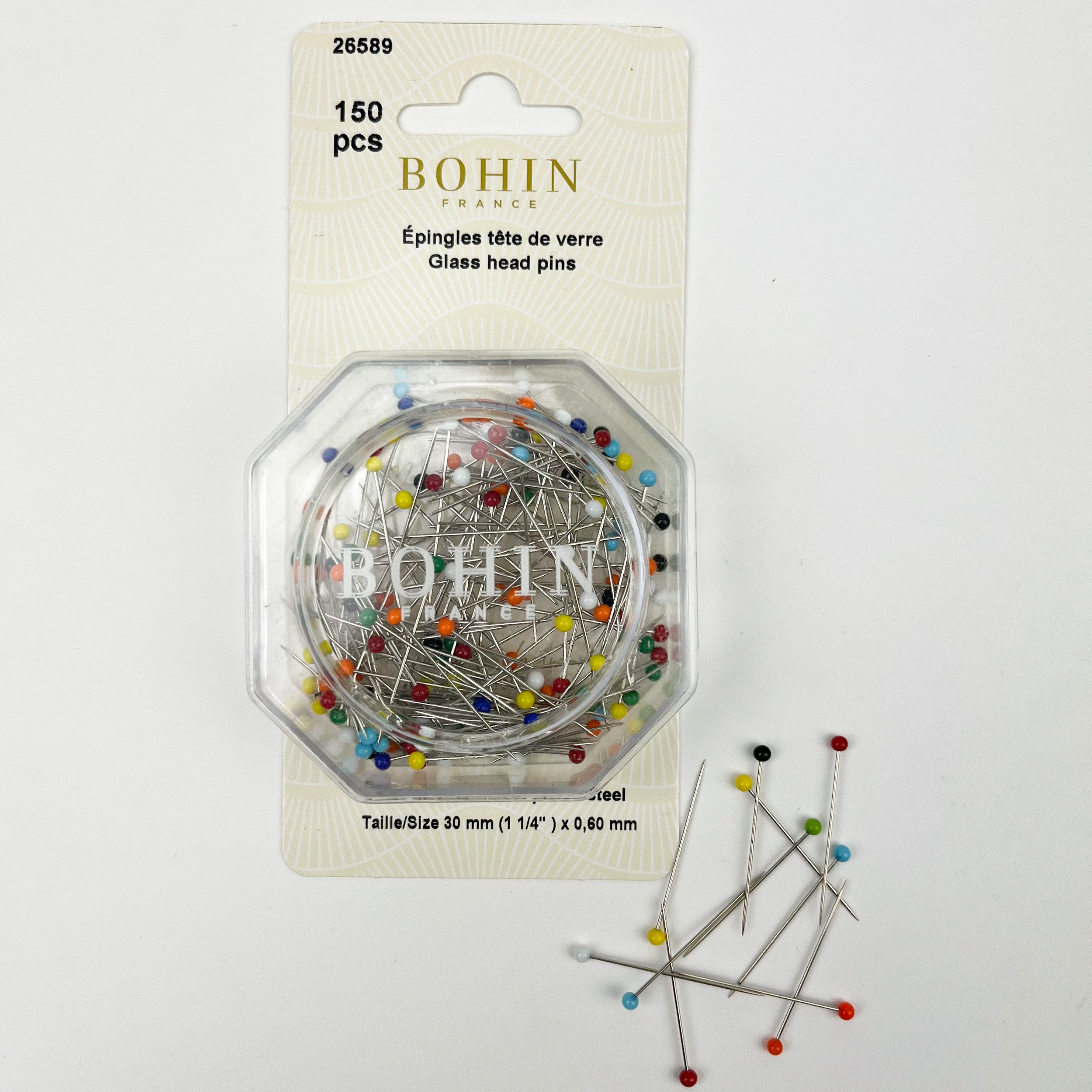 Bohin - Glass Head Pins 150pk – Sewing Gem