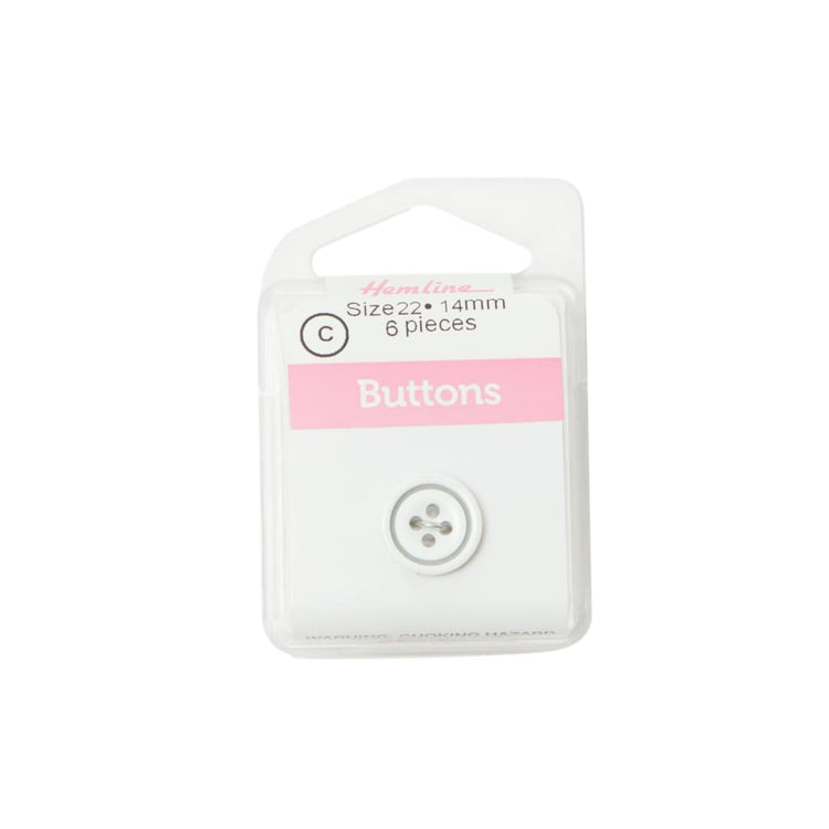 Hemline - White Buttons - 14mm – Sewing Gem