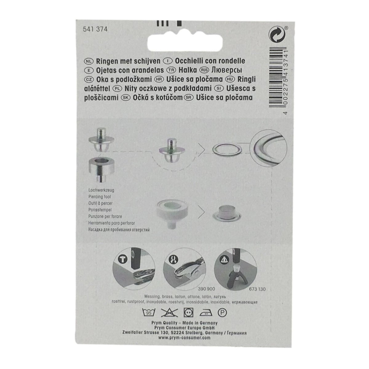 Prym - Eyelets with Washers - Silver Brass - 5 sizes – Sewing Gem