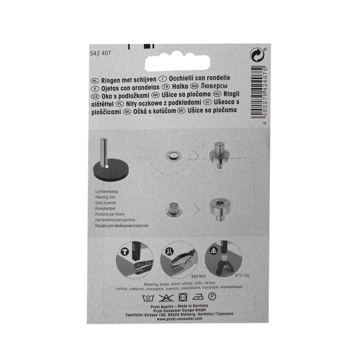 Prym - Eyelets with Washers - Silver Brass - 5 sizes – Sewing Gem